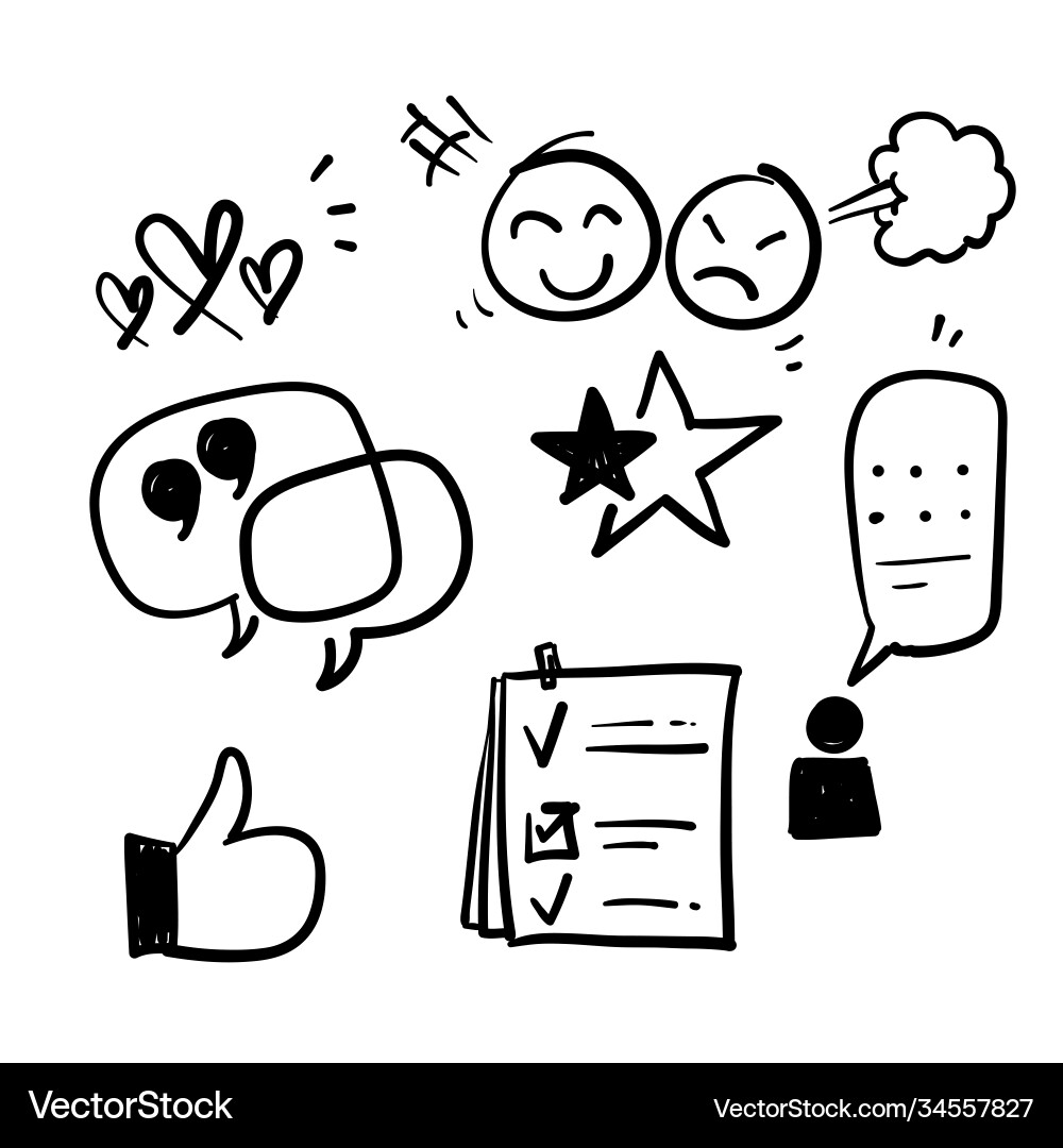 Hand drawn simple set testimonials related Vector Image