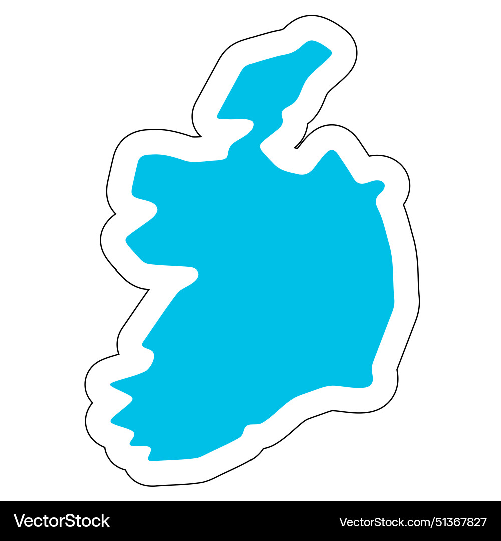 Ireland country map sticker Royalty Free Vector Image