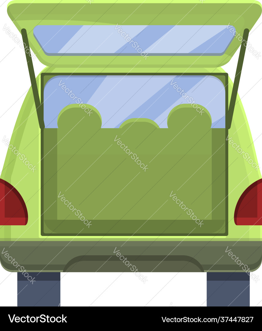 Minivan trunk car icon cartoon style Royalty Free Vector
