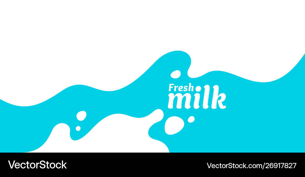 Modern poster fresh milk with splashes on a light Vector Image