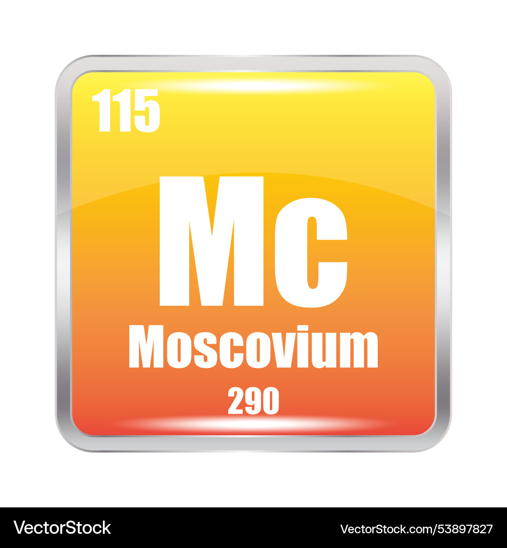 Moscovium icon mc chemical element atomic number Vector Image
