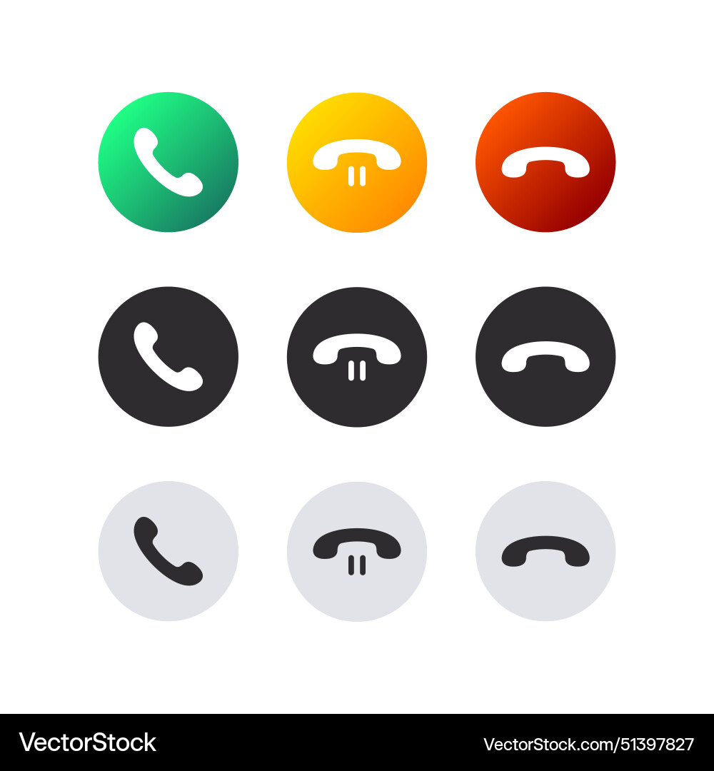 Phone call icon or answer and decline Royalty Free Vector