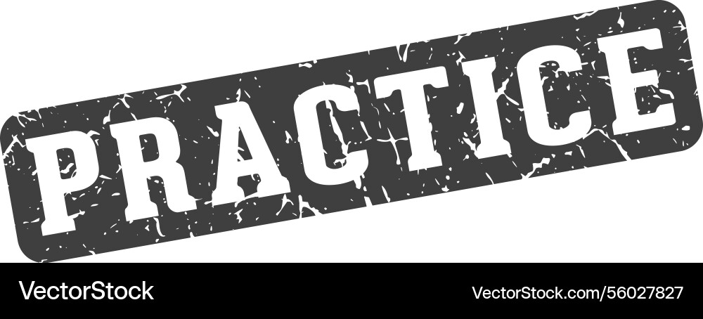 Practice rectangular sign practice stamp Vector Image