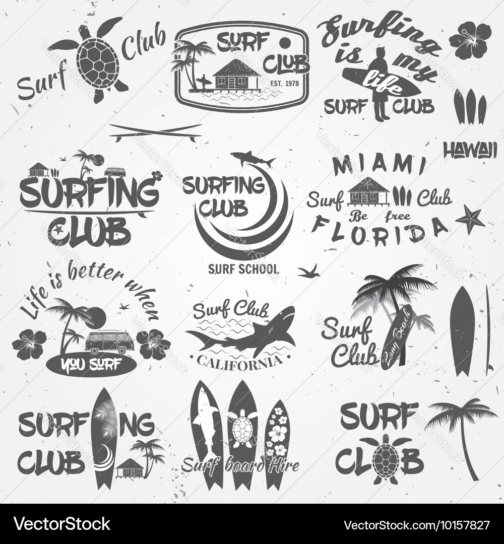 Retro Surf & Beach Elements Royalty Free Vector Image