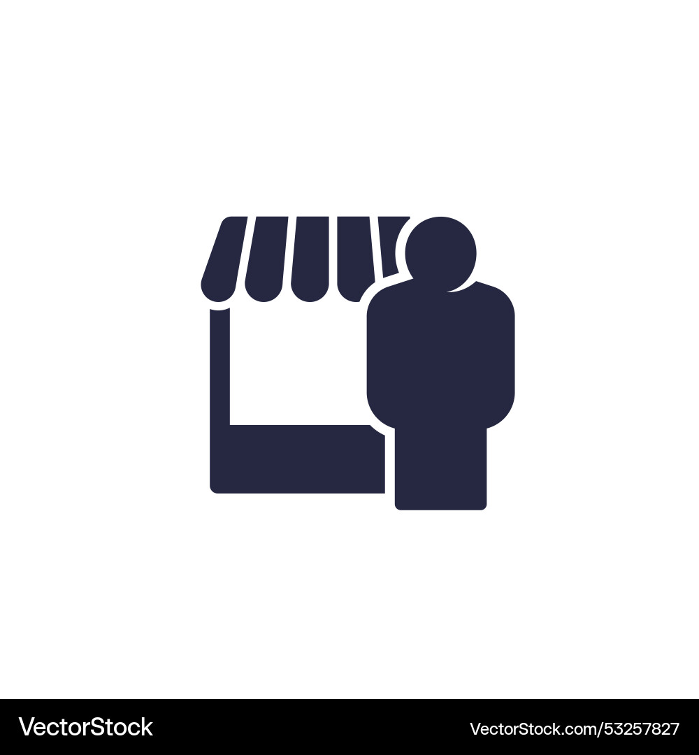 Shop owner icon on white Royalty Free Vector Image
