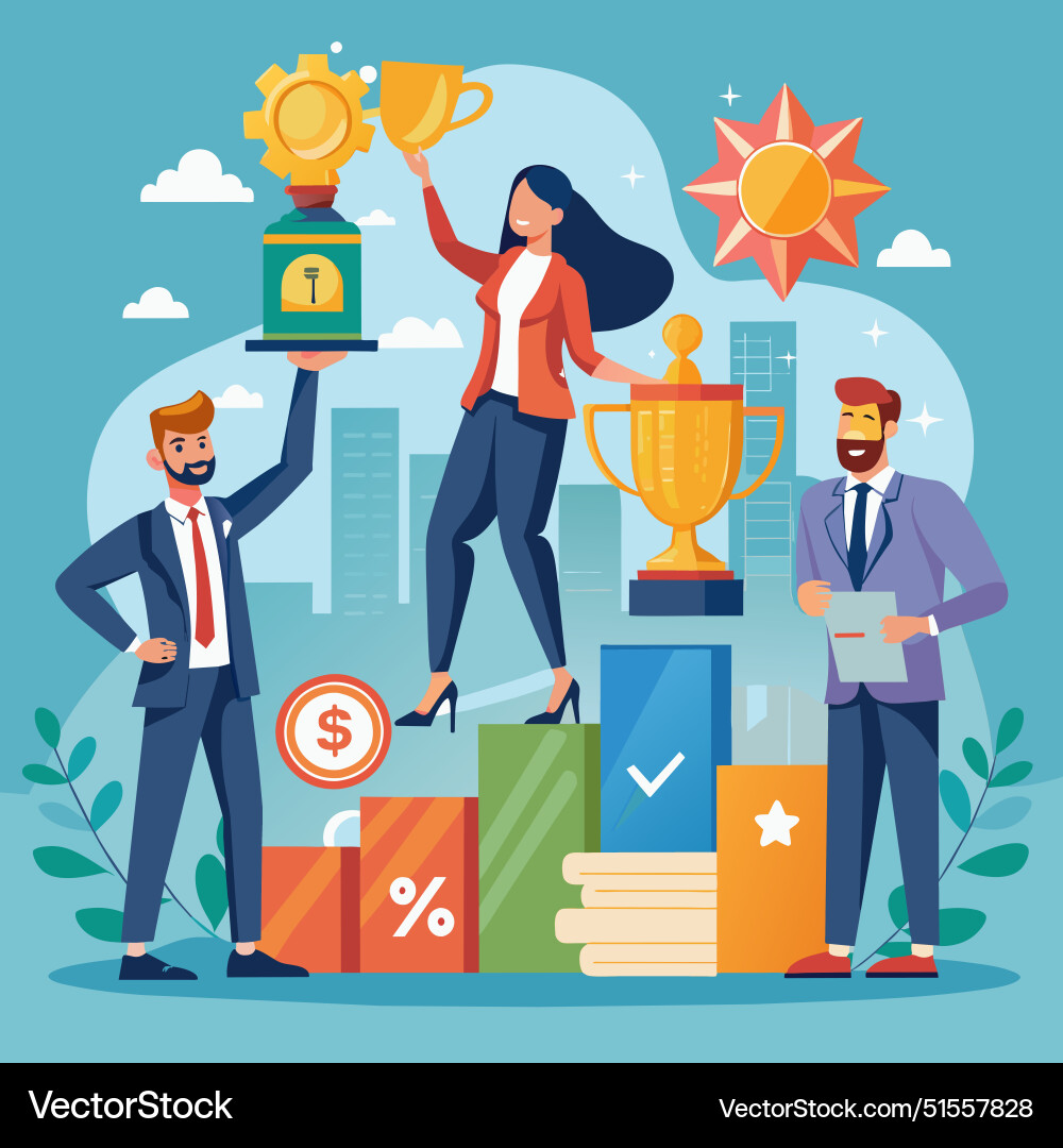 Business competition performance comparison chart Vector Image