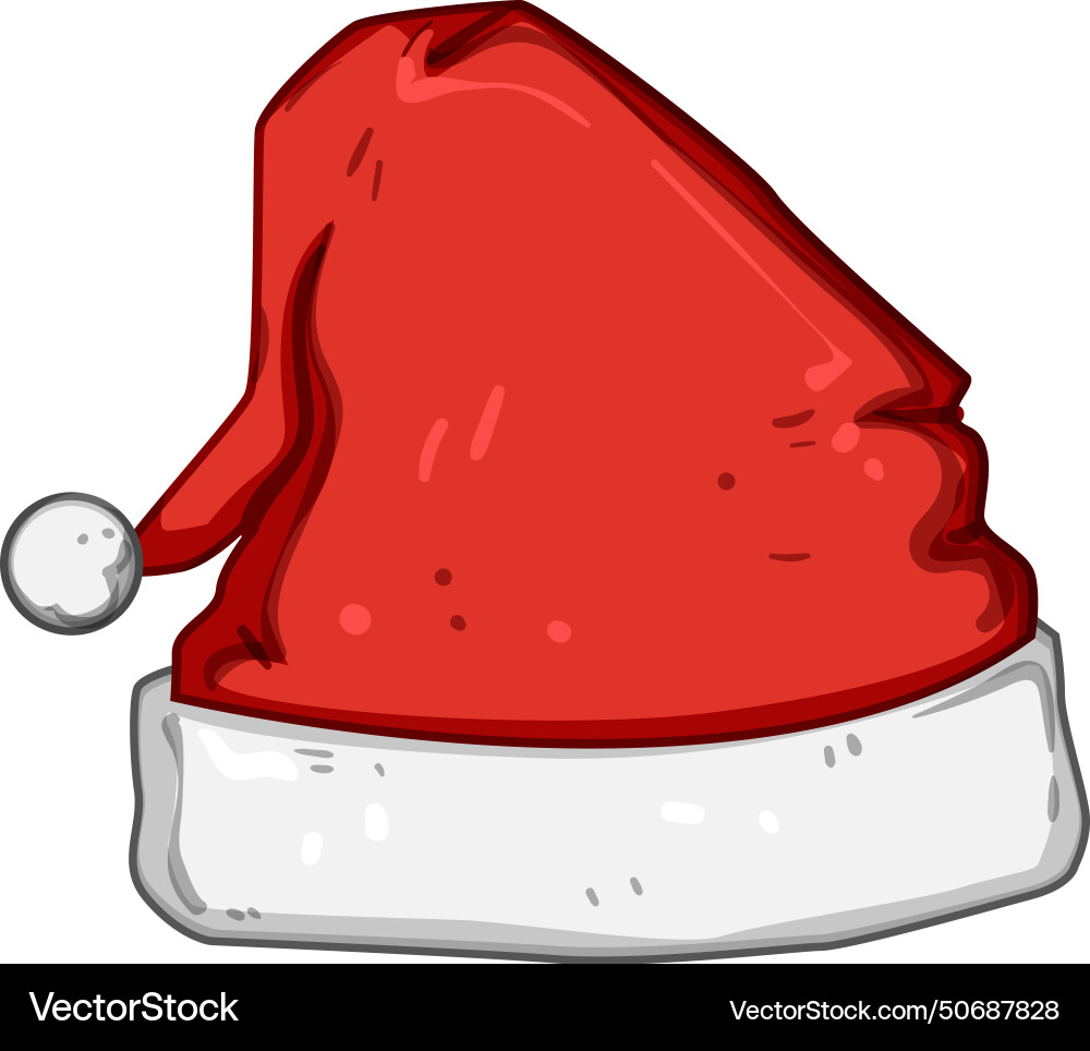 Cap hat santa cartoon Royalty Free Vector Image