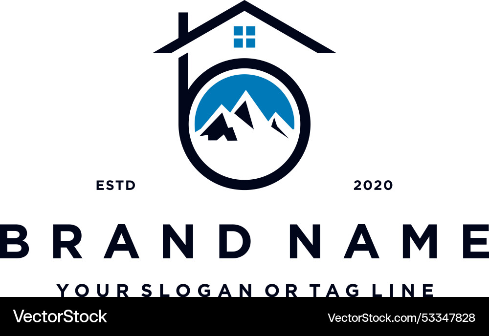 Creative letter b mountain home logo design Vector Image