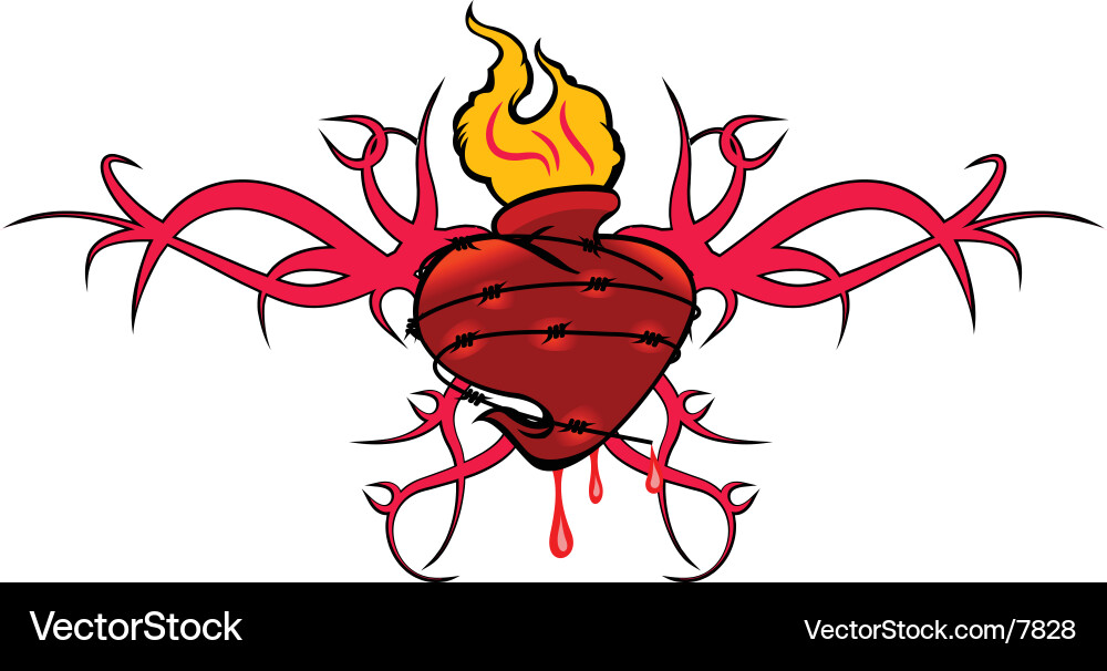 Fire heart symbol Royalty Free Vector Image - VectorStock