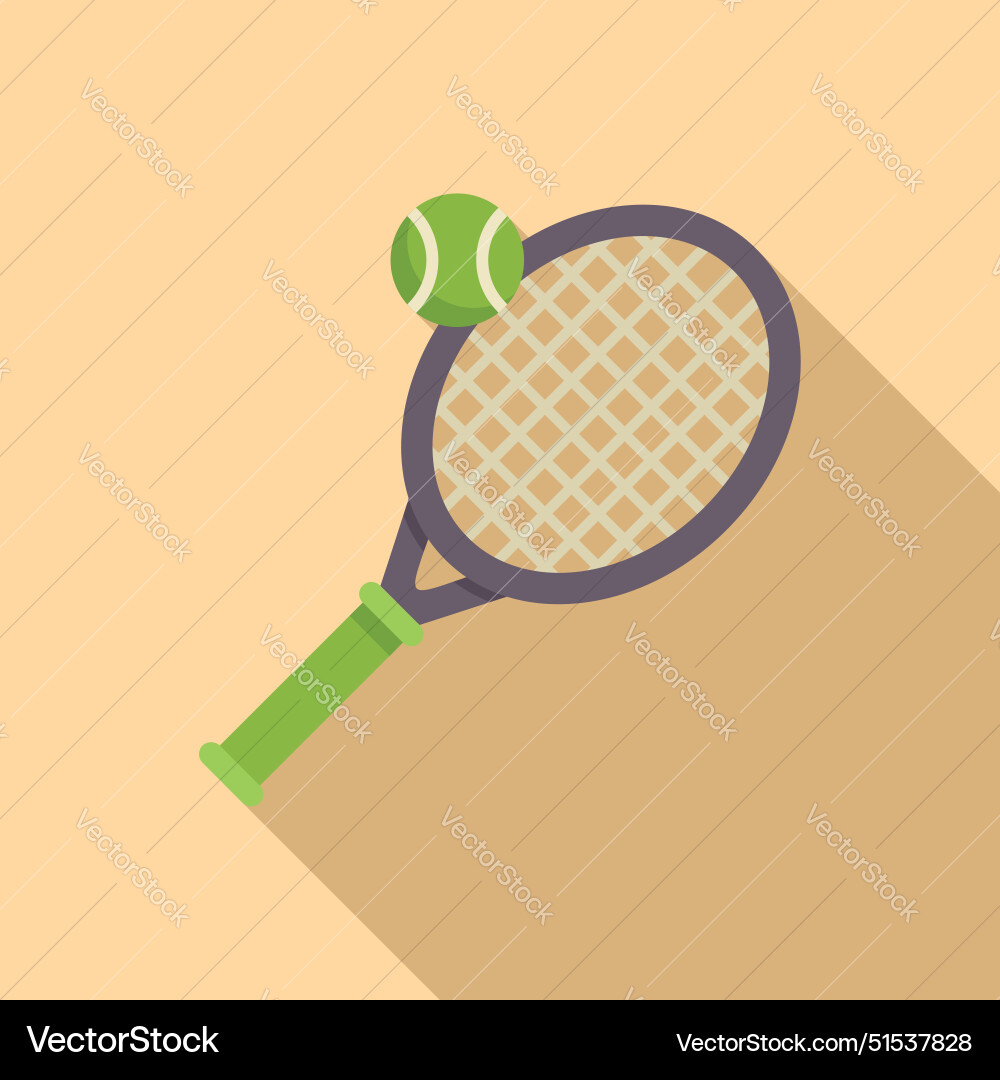Flat design tennis racket and ball Royalty Free Vector Image