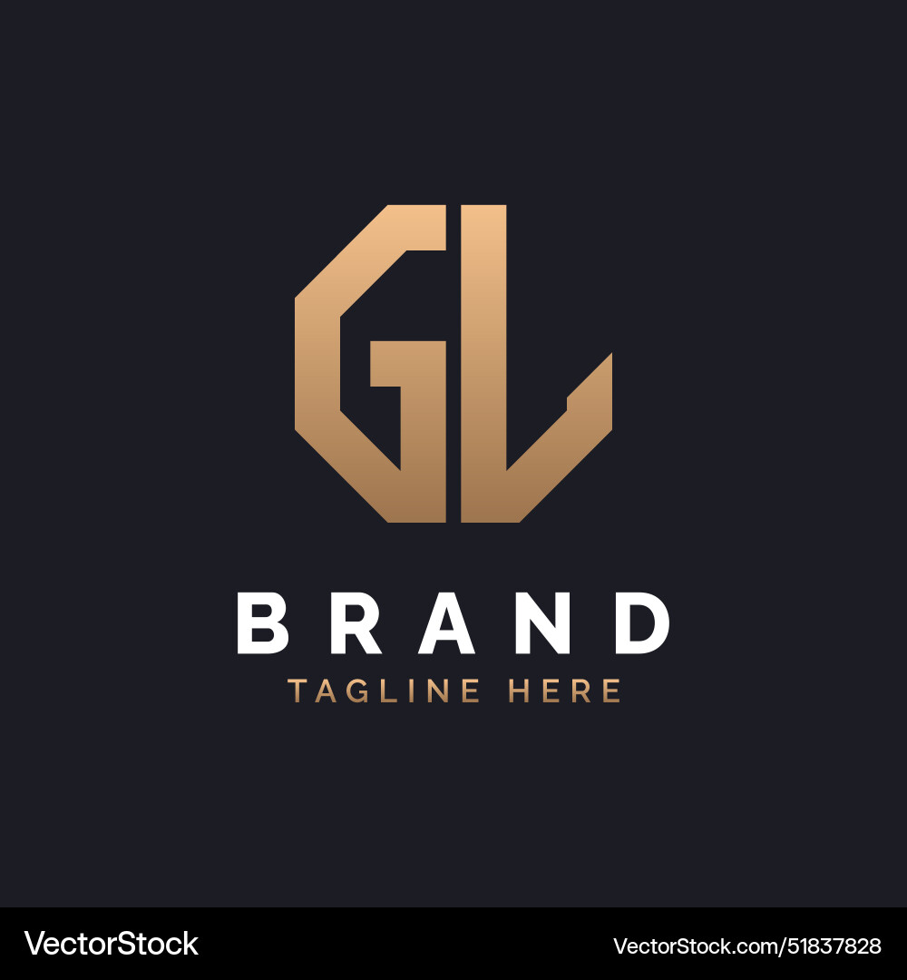 Gl logo design modern minimal elegant and luxury Vector Image