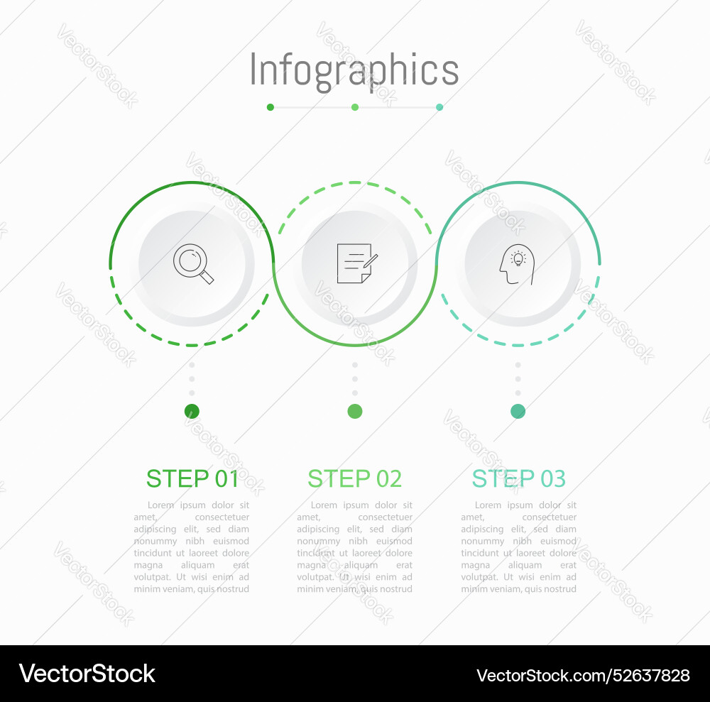Infographic 3 options design elements Royalty Free Vector