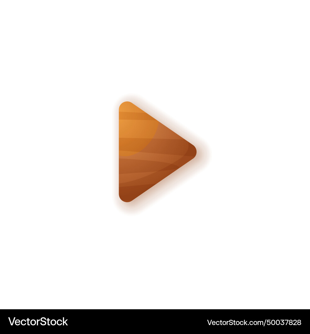 Play wood texture button icon push arrow Vector Image