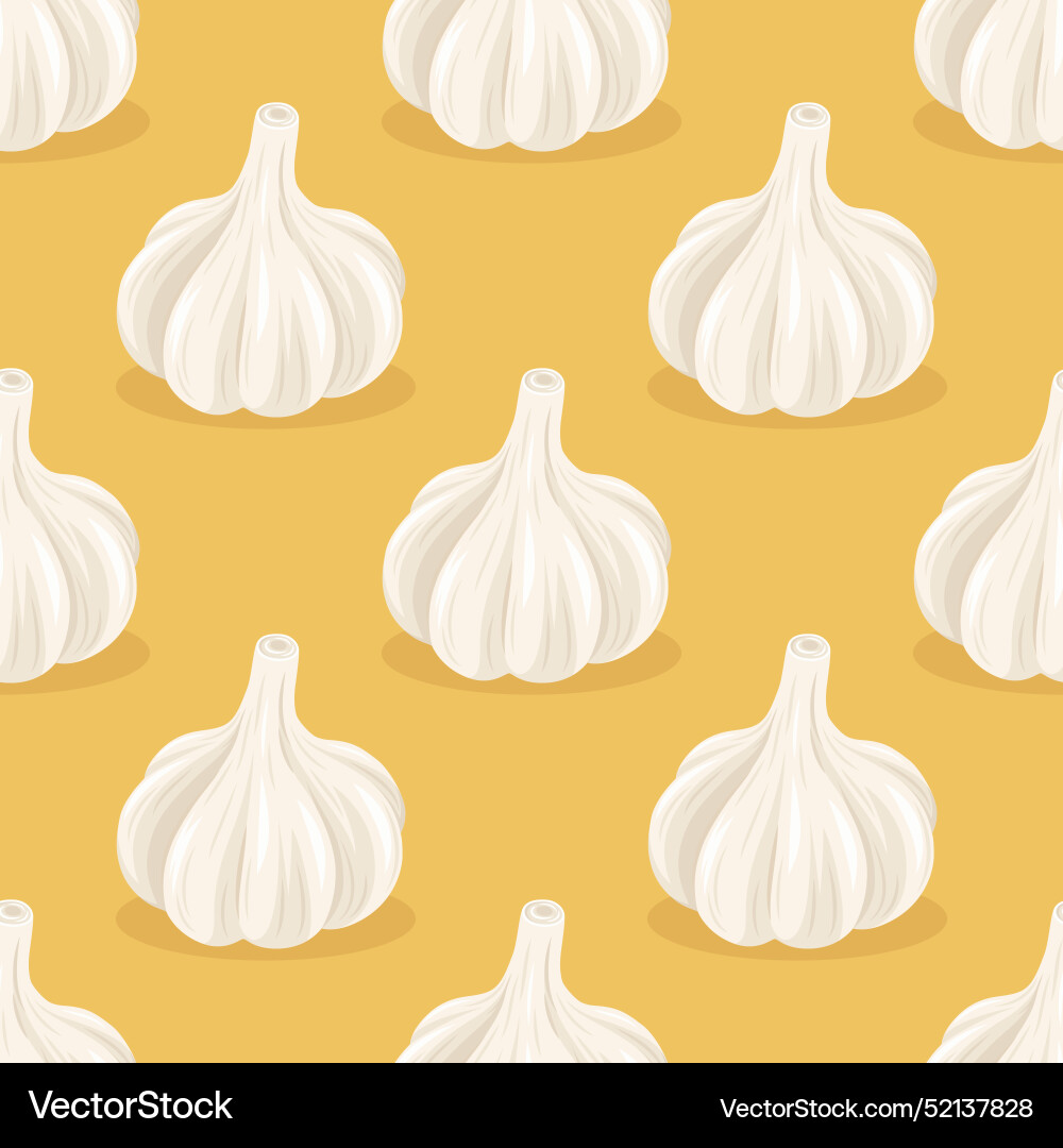 Seamless pattern with hand drawn garlic Royalty Free Vector