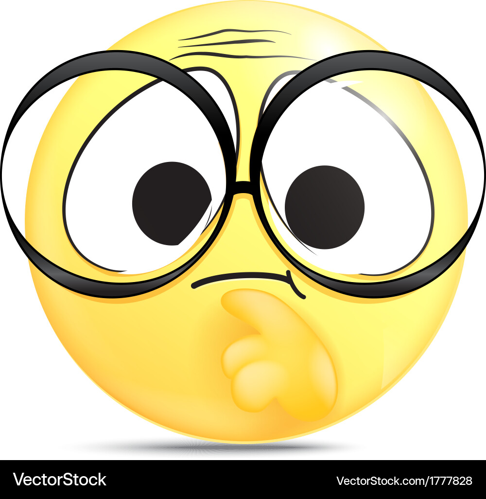Thinking emoticon Royalty Free Vector Image - VectorStock