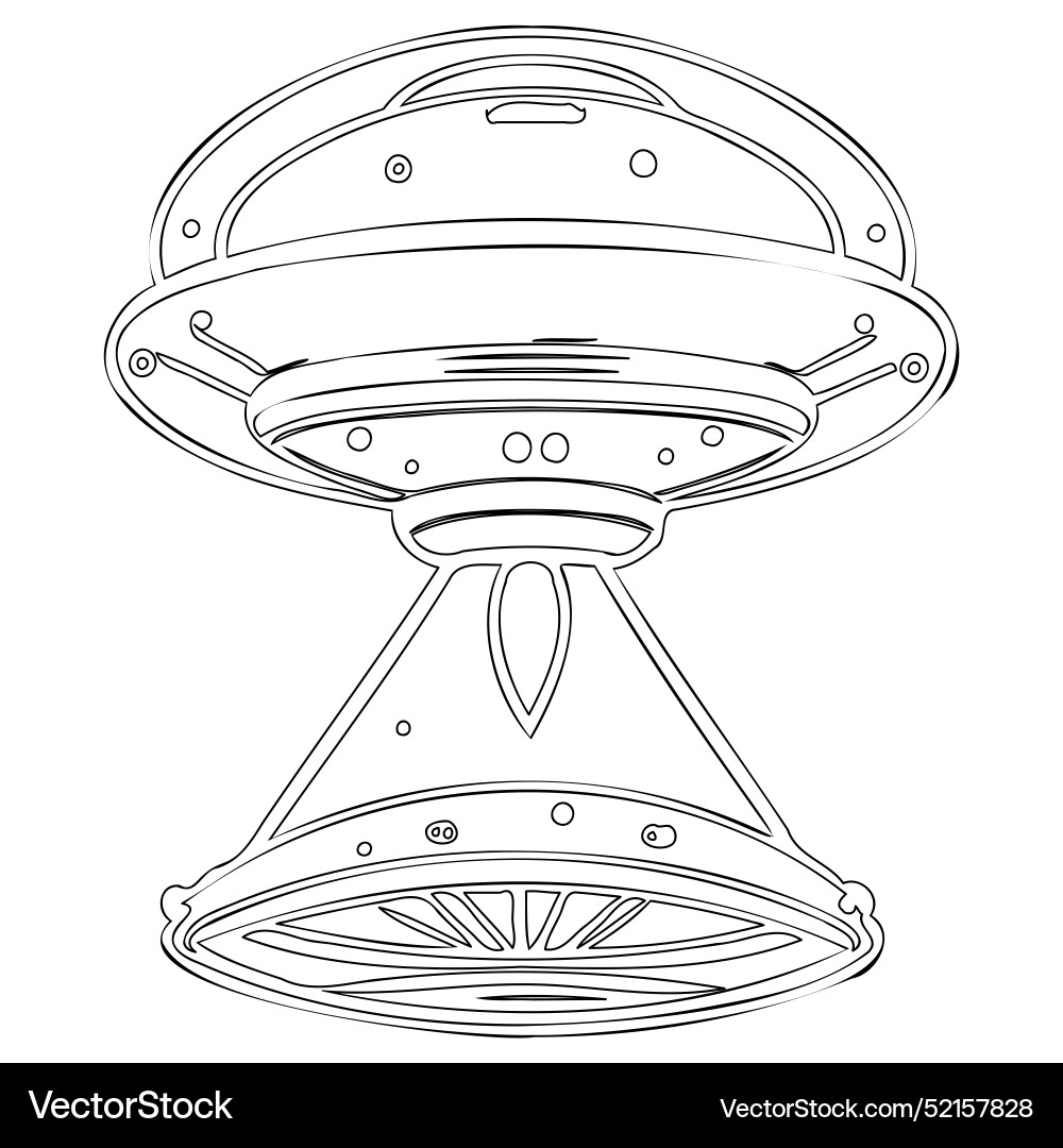 Ufo outline sketch Royalty Free Vector Image - VectorStock
