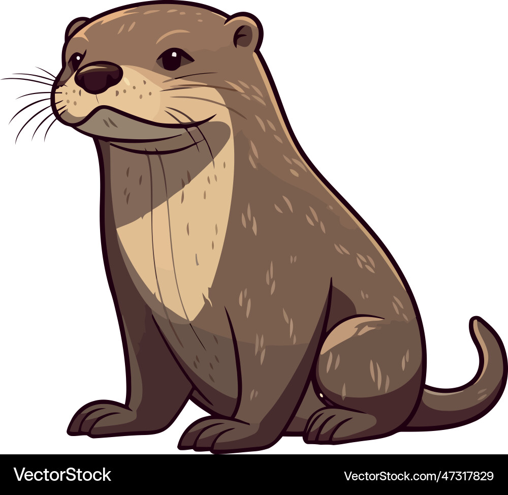 Cute otter sitting design Royalty Free Vector Image