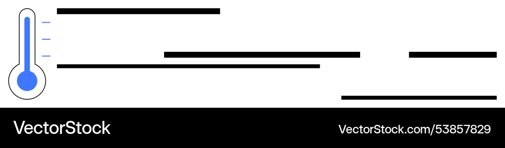 Horizontal thermometer with blank lines Royalty Free Vector