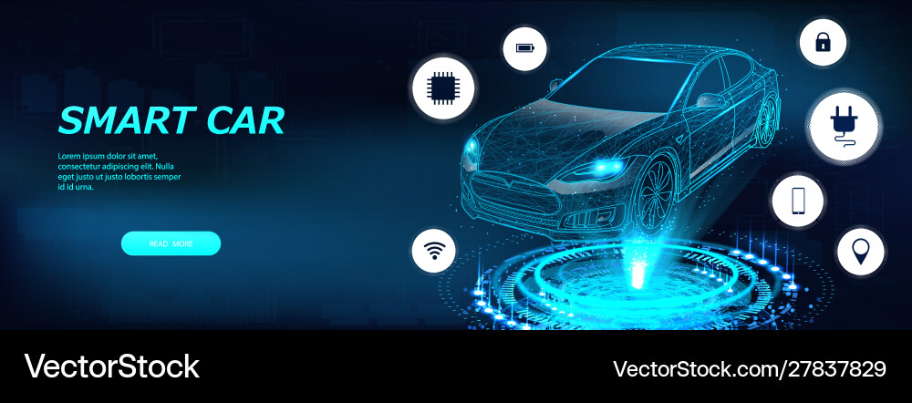 Isometric smart car Royalty Free Vector Image - VectorStock