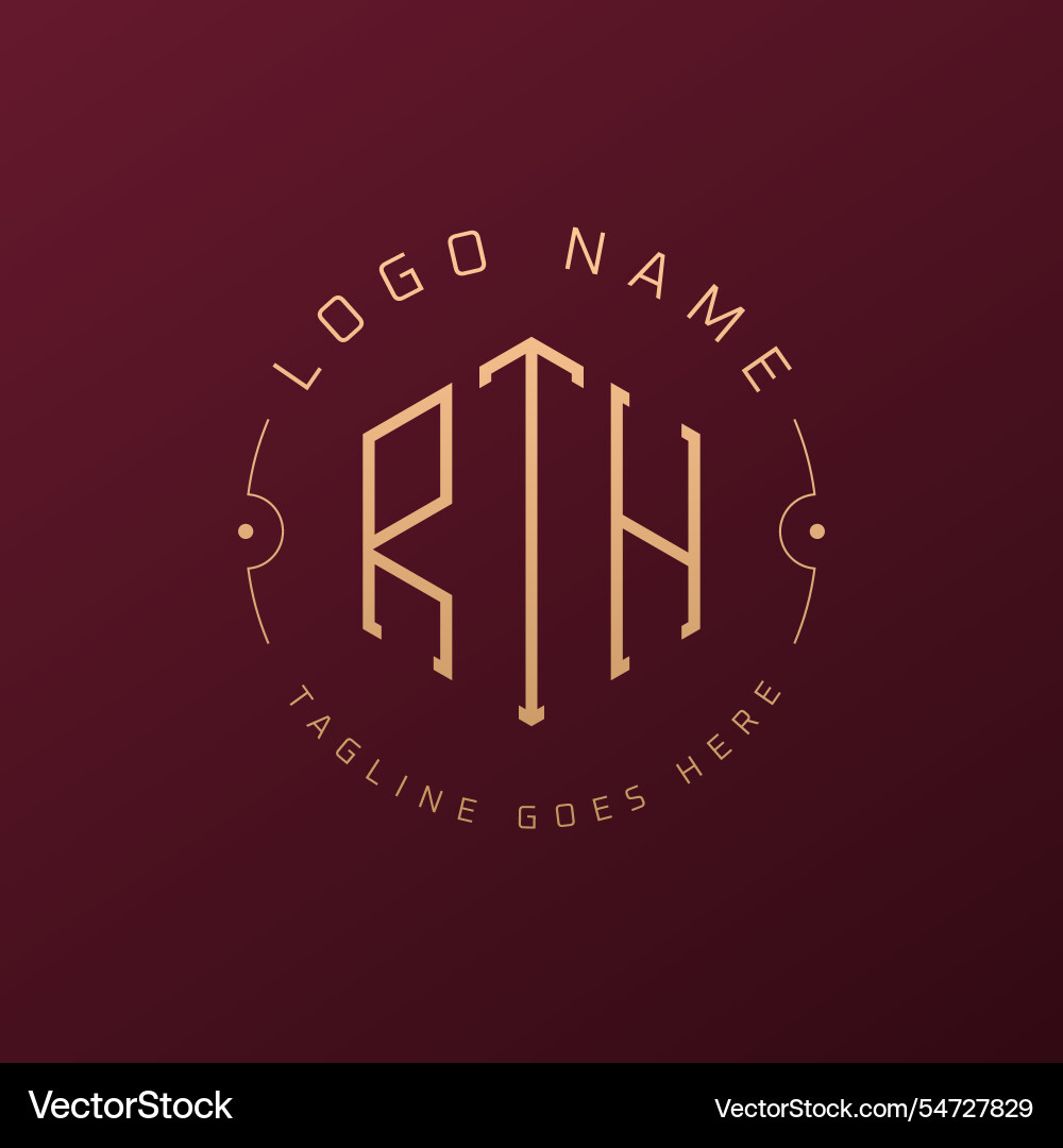 Luxury rth logo design elegant letter Royalty Free Vector