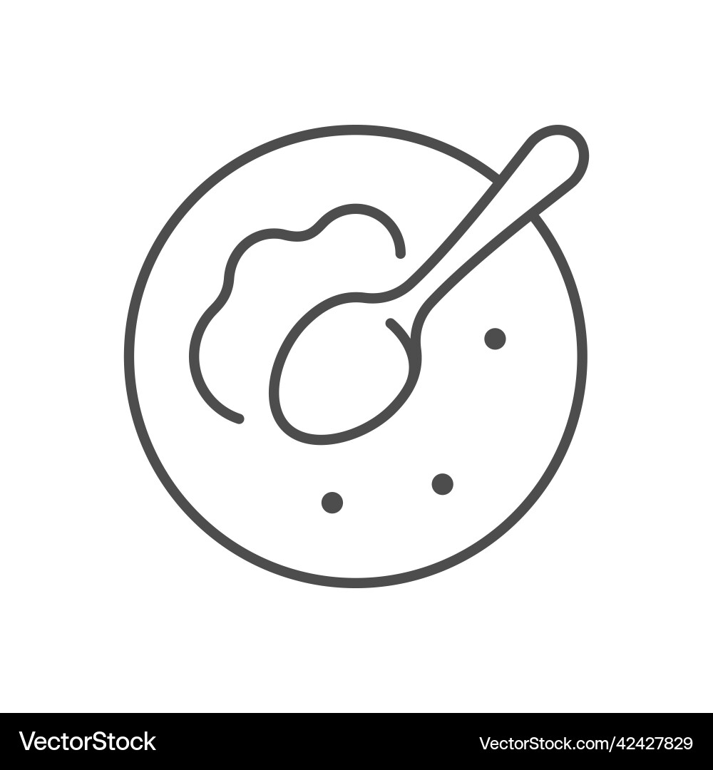 Meal serving line outline icon Royalty Free Vector Image