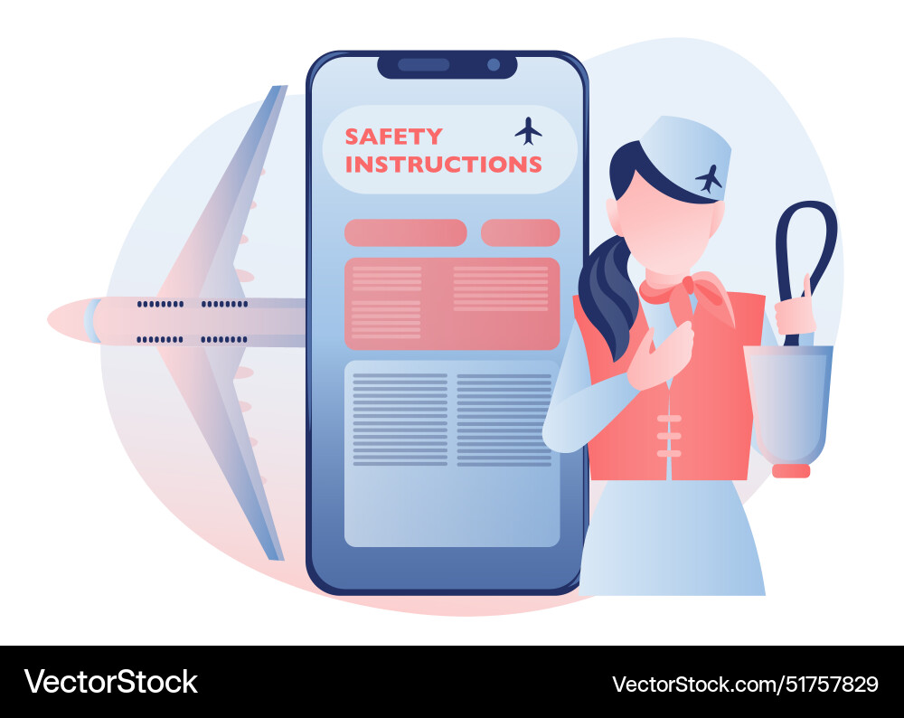 Mobile app with safety instructions and cabin crew