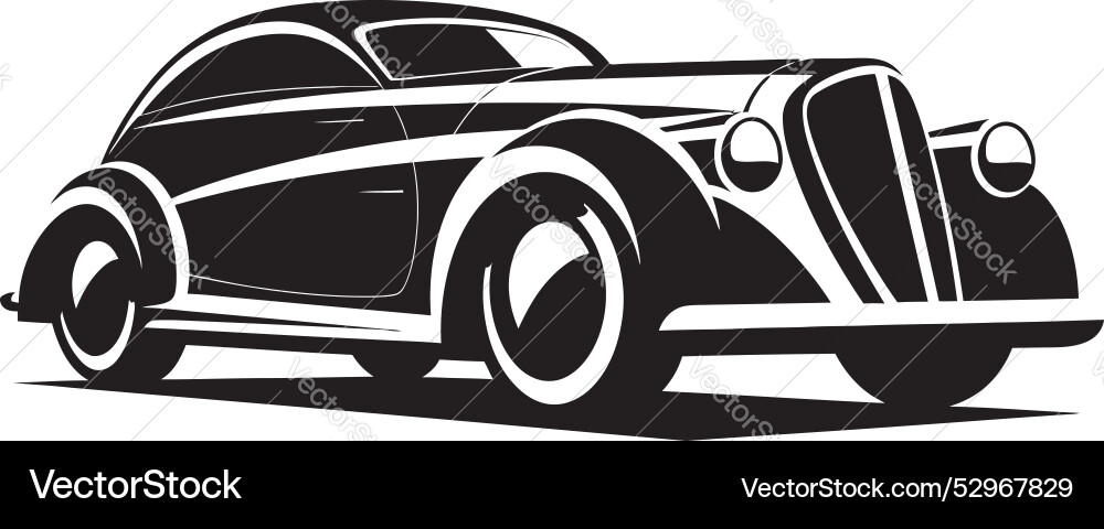 Nostalgia roadster retro car mark heritage Vector Image