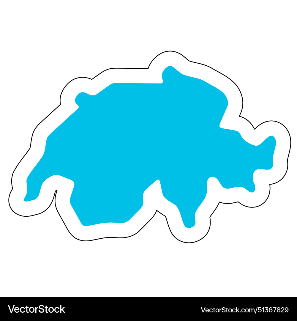 Switzerland country map sticker Royalty Free Vector Image