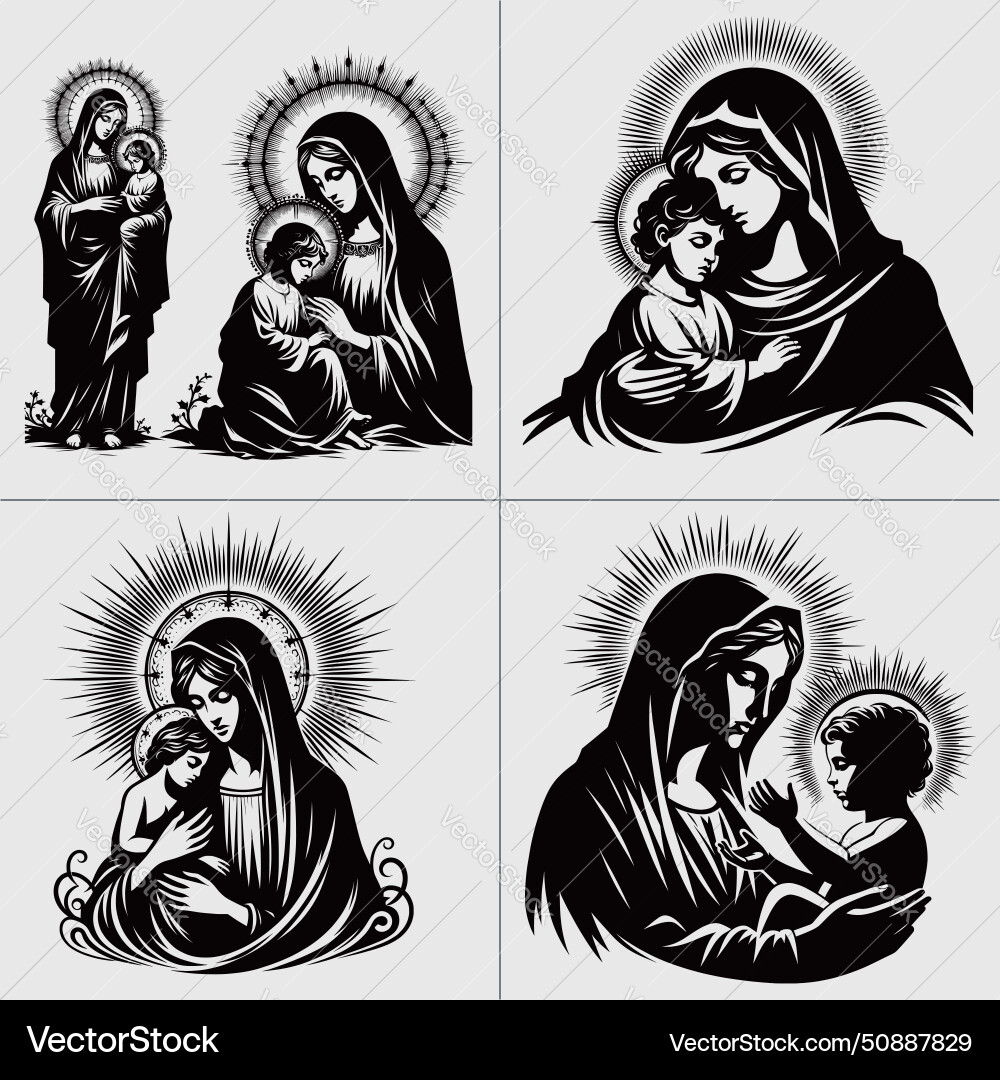 Virgin Mary Holy Mother Royalty Free Vector Image