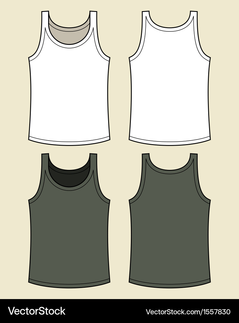 Blank singlet template Royalty Free Vector Image