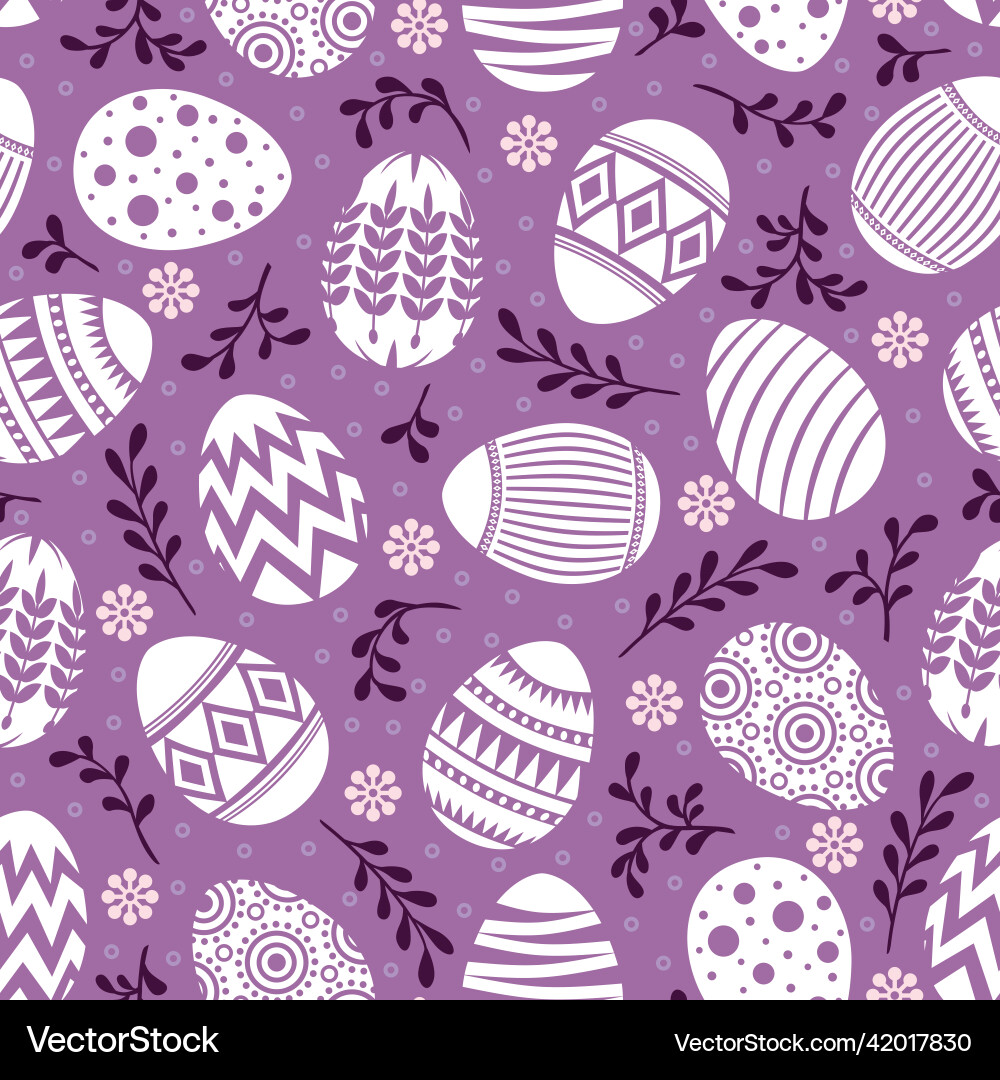 Easter Floral Seamless Pattern Royalty Free Vector Image