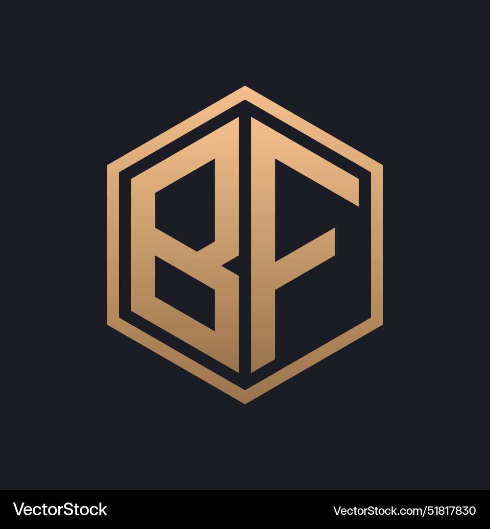 Elegant hexagon letter bf logo design initial Vector Image