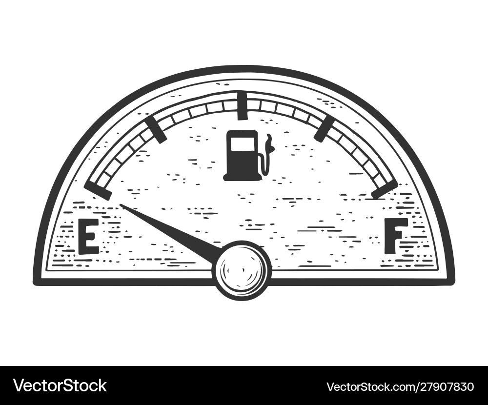 Empty Fuel Gauge Sketch Royalty Free Vector Image