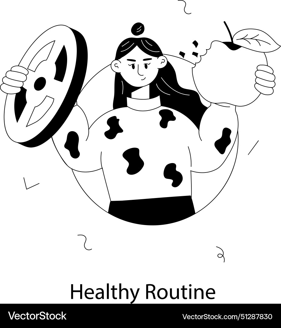 Healthy routine Royalty Free Vector Image - VectorStock