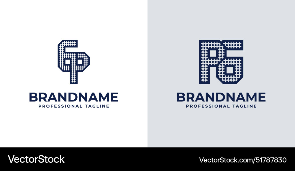 Letters gp and pg dot monogram logo suitable Vector Image