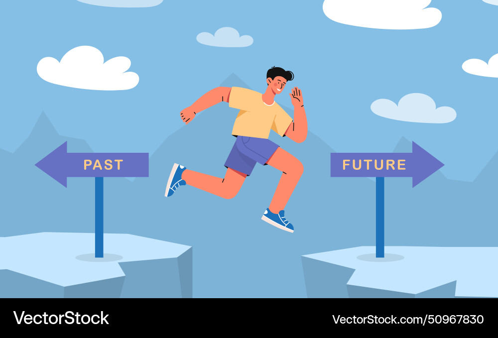 Past or future concept Royalty Free Vector Image