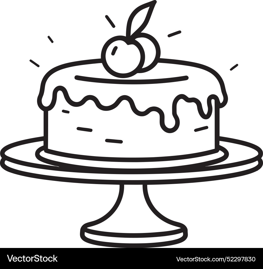 Sable silhouette black cake confection in ve Vector Image