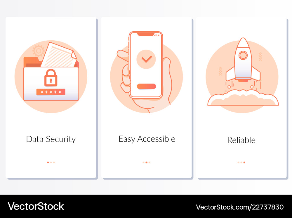 Security Launch Service Steps Royalty Free Vector Image