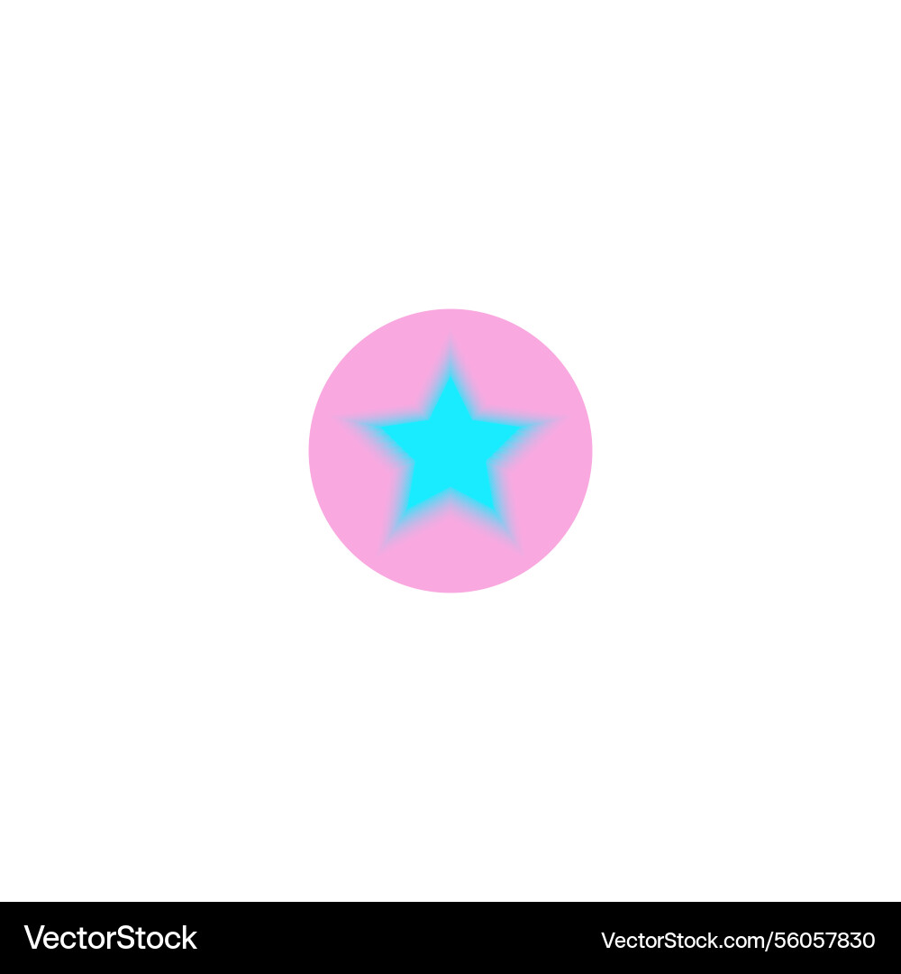 Star gradient blurred element blue star shape Vector Image