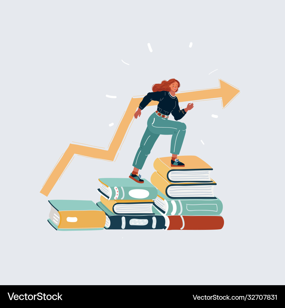 Cartoon successfully woman going Royalty Free Vector Image