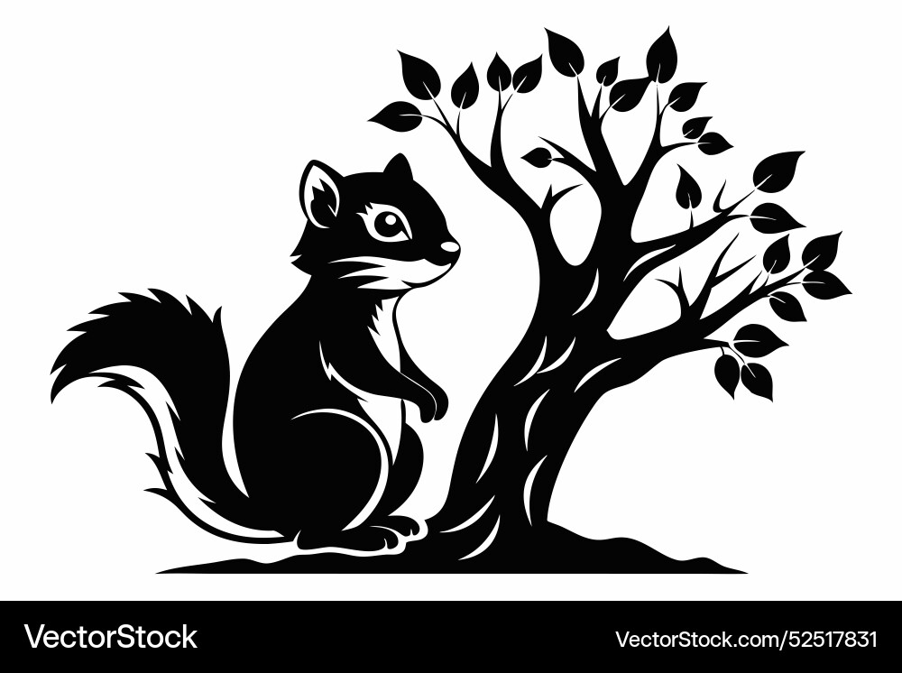 Chipmunk in tree wood n Royalty Free Vector Image