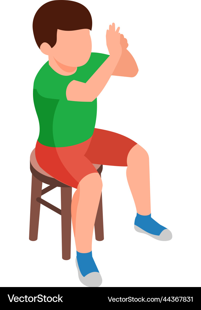 Isometric little boy Royalty Free Vector Image