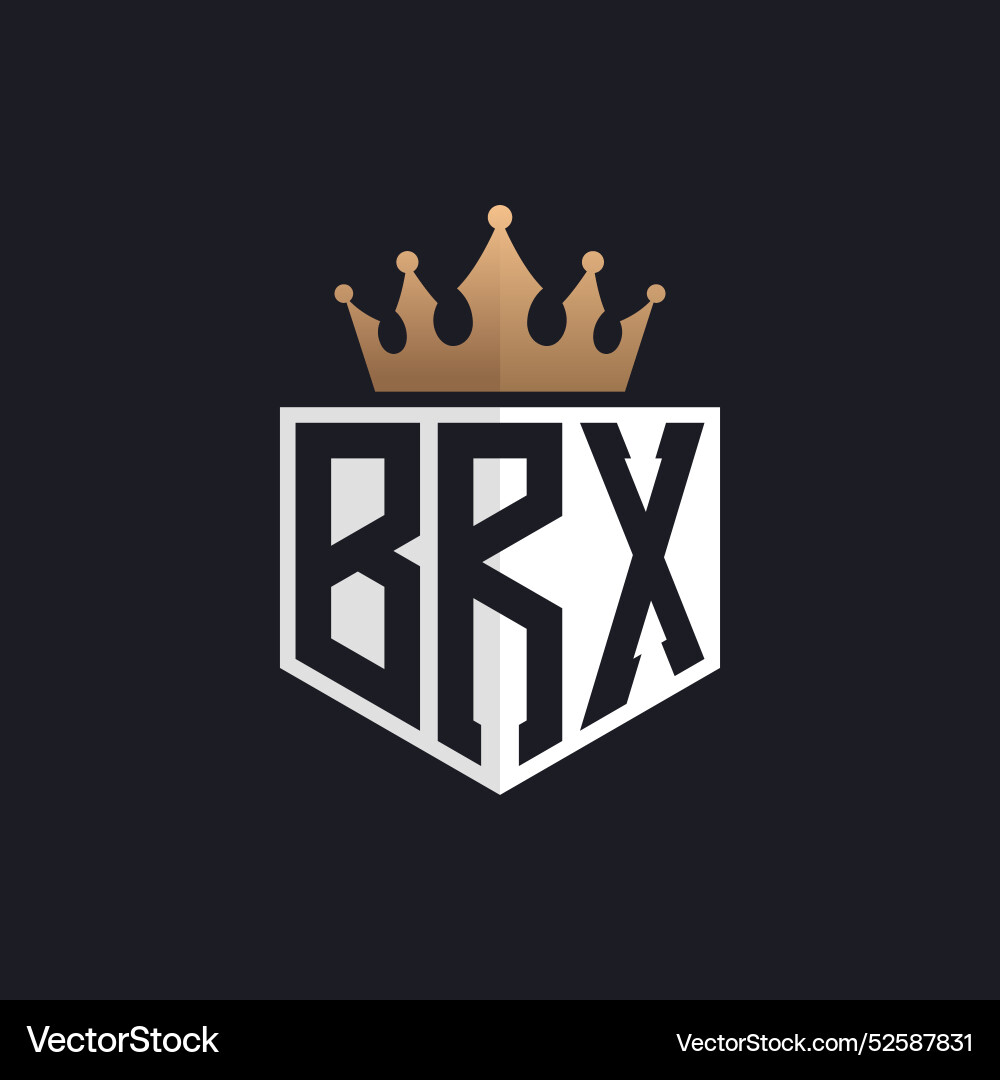 Luxury brx logo with crown elegant initials Vector Image