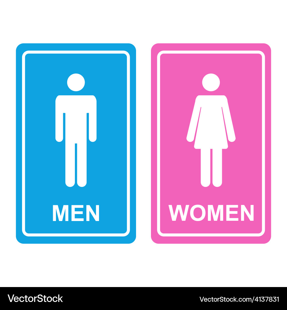 Male and female wc icon Royalty Free Vector Image