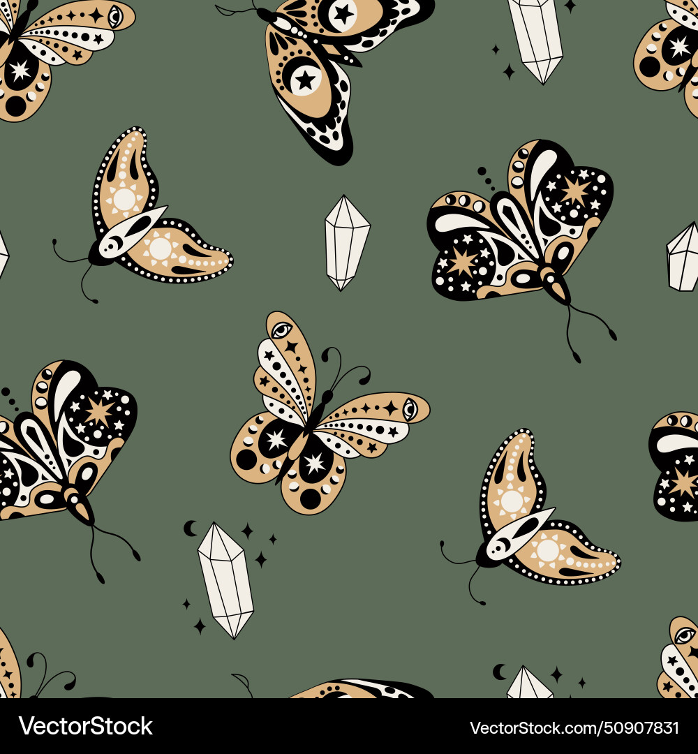 Mystic seamless pattern Royalty Free Vector Image
