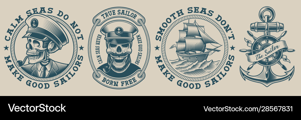Set on marine theme Royalty Free Vector Image - VectorStock