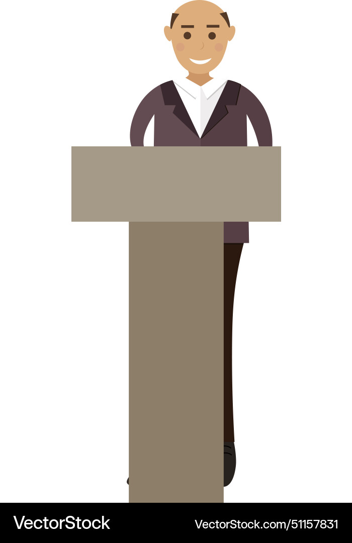 Teacher at podium giving lecture icon Royalty Free Vector