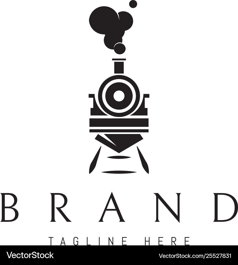 Train abstract black logo design image Royalty Free Vector
