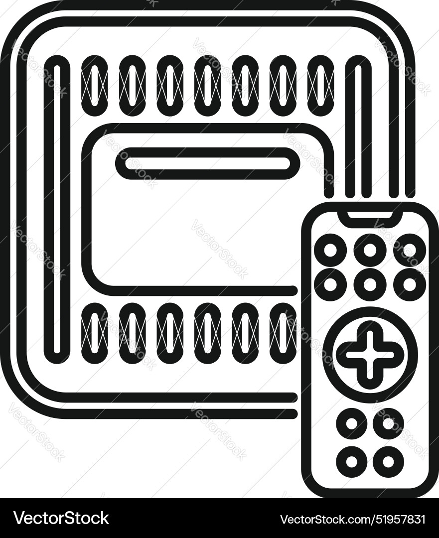 Tv box receiving signal with remote control icon Vector Image