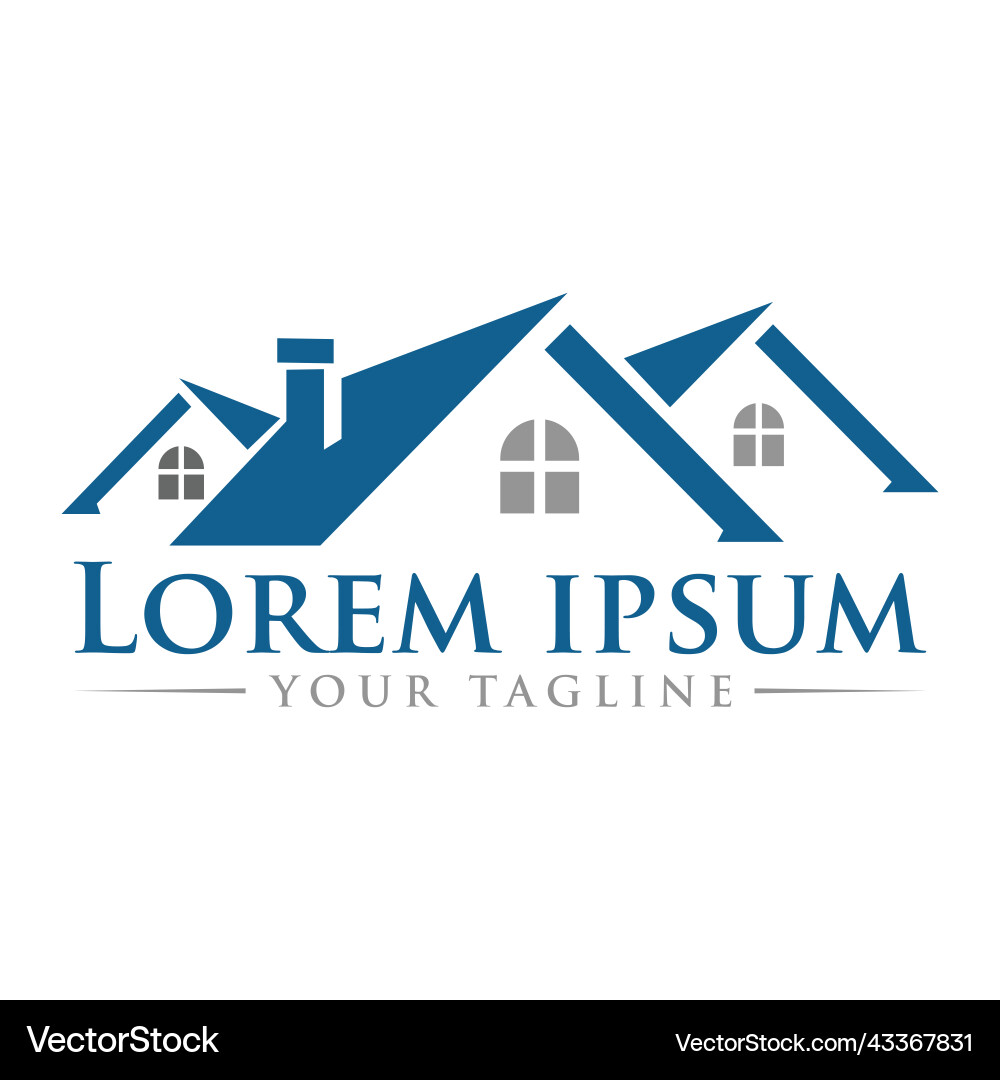 Unique real estate logo design Royalty Free Vector Image